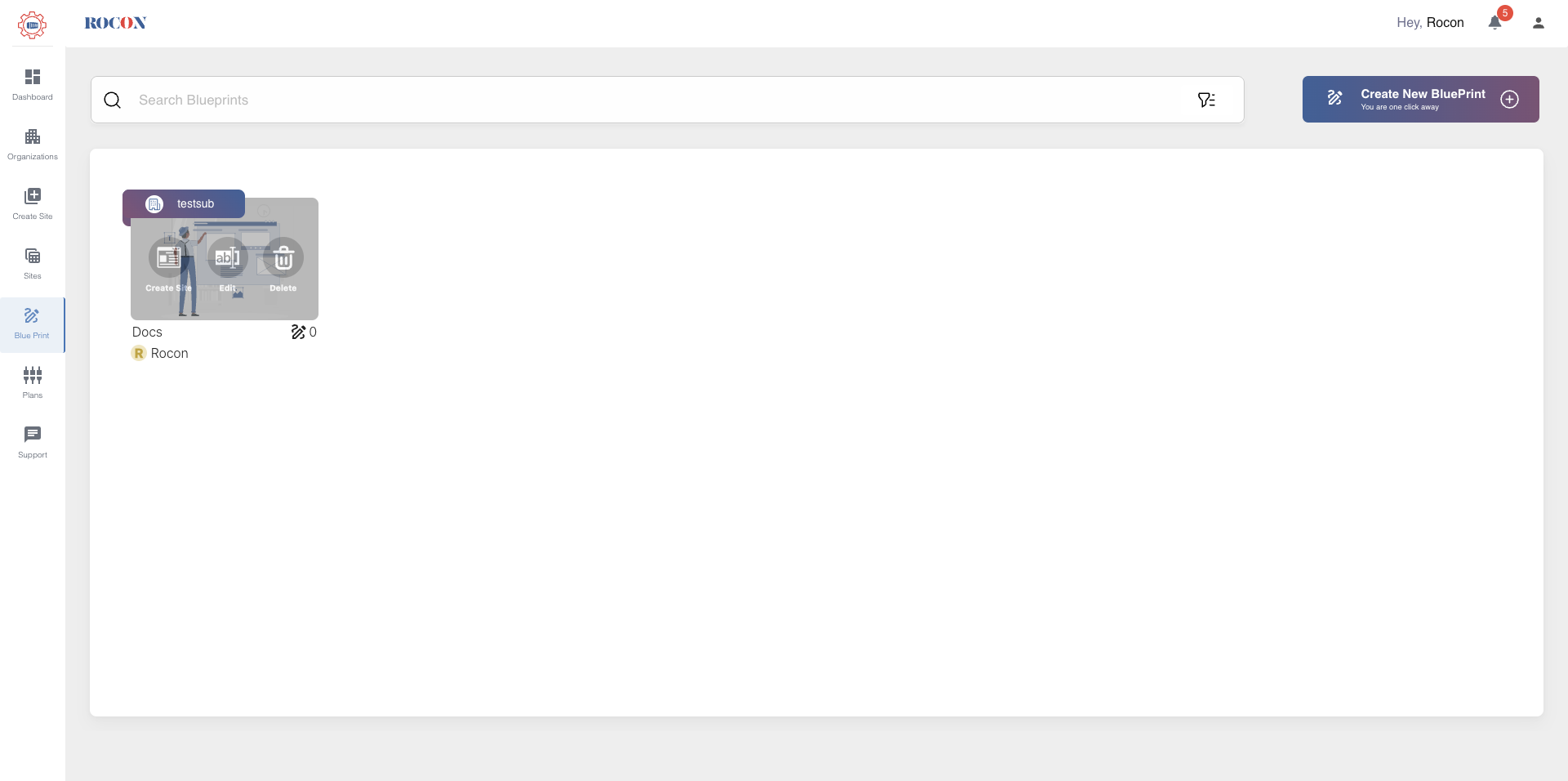 How to create a blueprint site