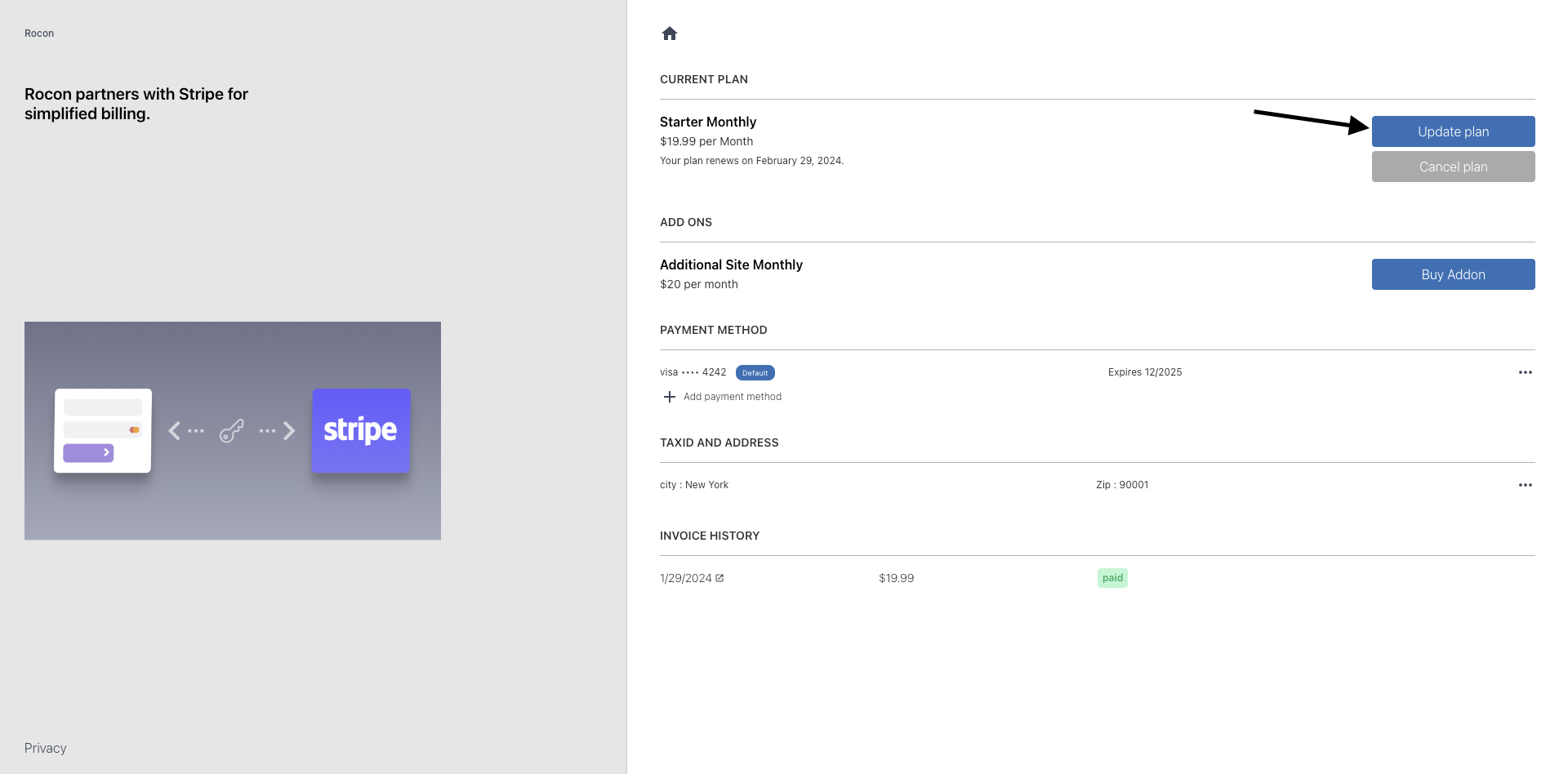Upgrading/Downgrading a plan